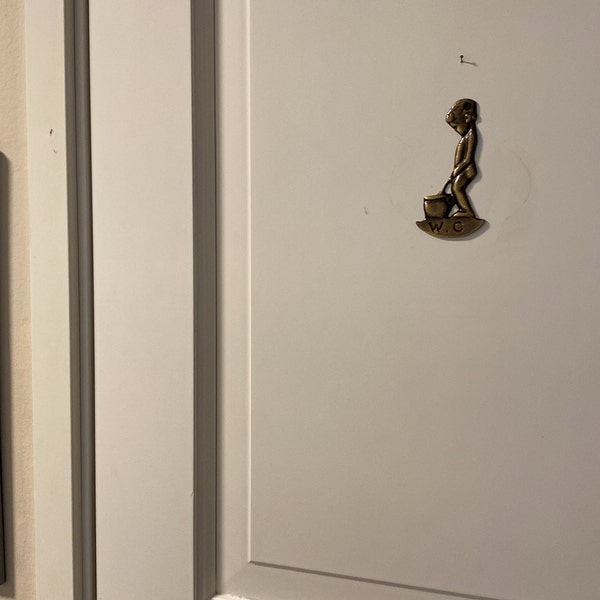 Solid Brass Bathroom Door Signs - Toilet Door Badges - Bathroom ...