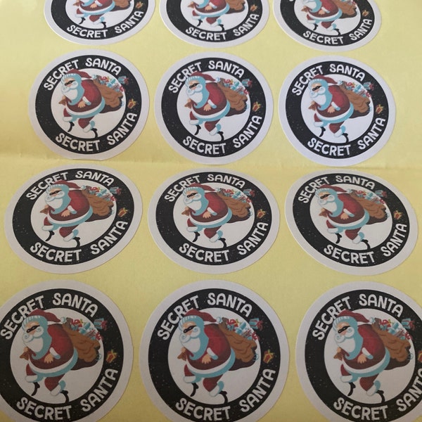 Matt Stickers - Christmas Secret Santa Labels - Etsy UK