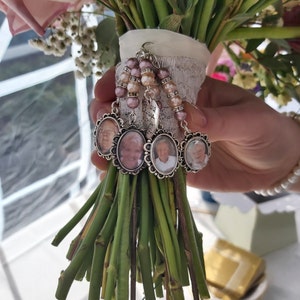 Wedding Bouquet Charm Photo Frame Triple Oval Silver Locket | Etsy