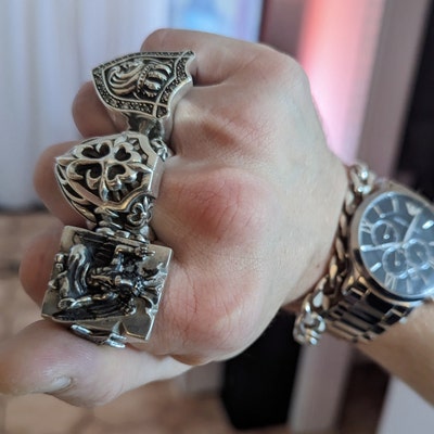 Baphomet Pentagram Caduceus Ring for Unisex Made of Sterling - Etsy