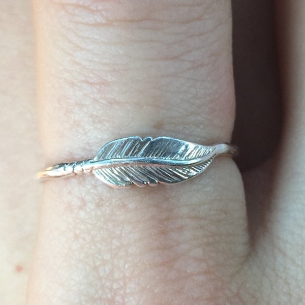Feather Ring, Sterling Silver Feather, Indian Inspired, Native American ...