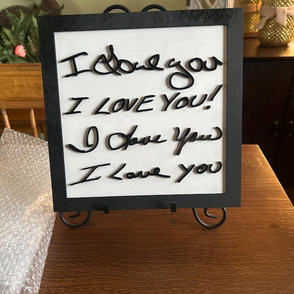 I Love You Handwriting Sign | Handwriting Sign 3D With Wood and Acrylic ...