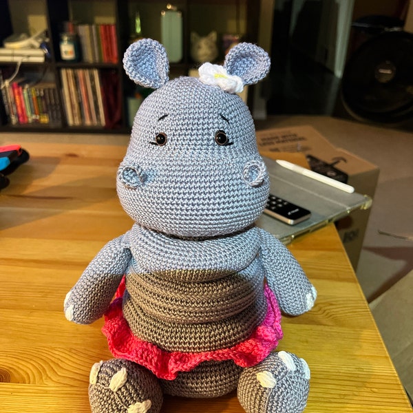 Hippo Stacking Toy Crochet Pattern, Amigurumi Safari Animal Nursery ...