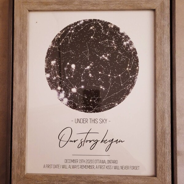 Night Sky Print | Night Sky Map Printable | Engagement Gift | Night Sky ...