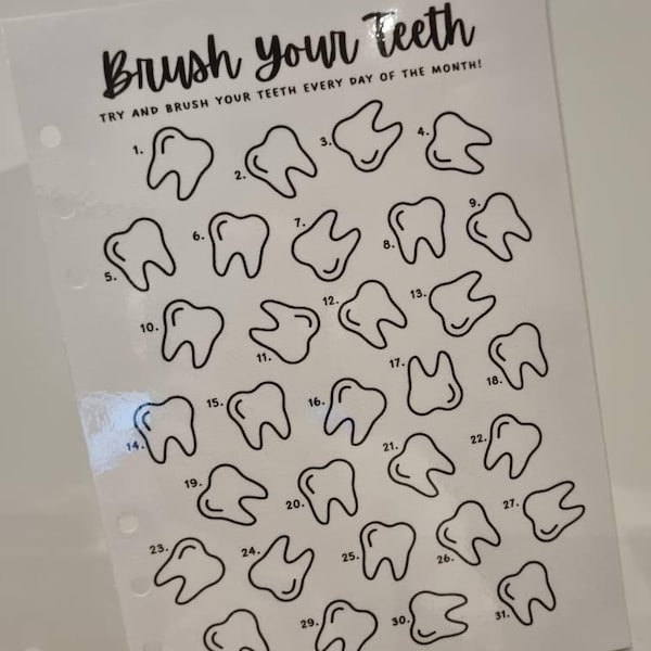 Brush Your Teeth - PRINTABLE Journal Page - Kids Teeth Brushing Tracker ...