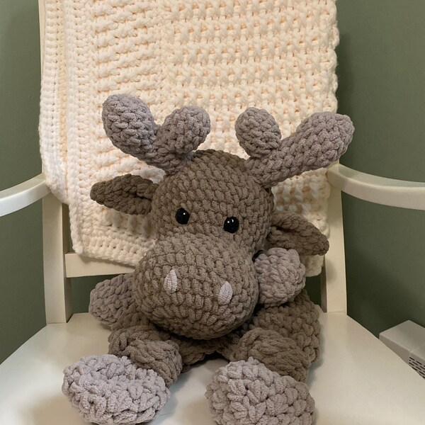 Extra Large Crocheted Moose Snuggler: Woodland Nursery Lovey - Etsy