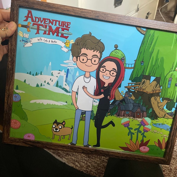 Custom Adventure Time Cartoon Portrait Illustration, Couple Family ...