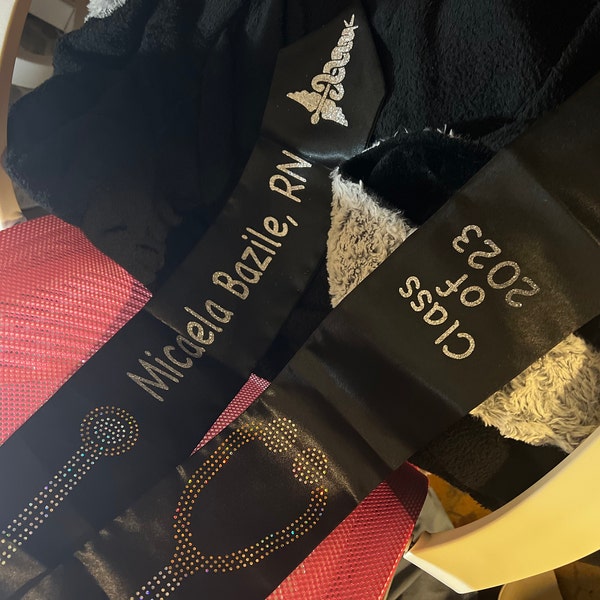 Graduation Stoles for Nursing, Vet, Doctor, Nurse, Stethoscope - FULLY ...