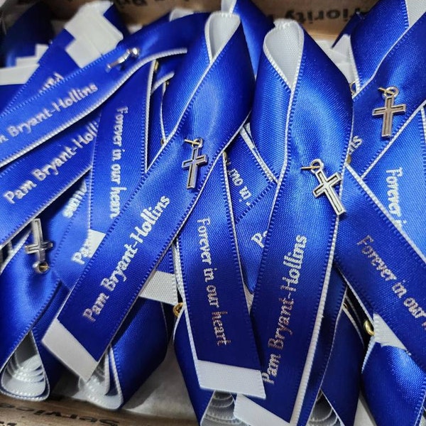 Custom Memorial Ribbons Pinned and Ready to Wear , Lapel Ribbons ...