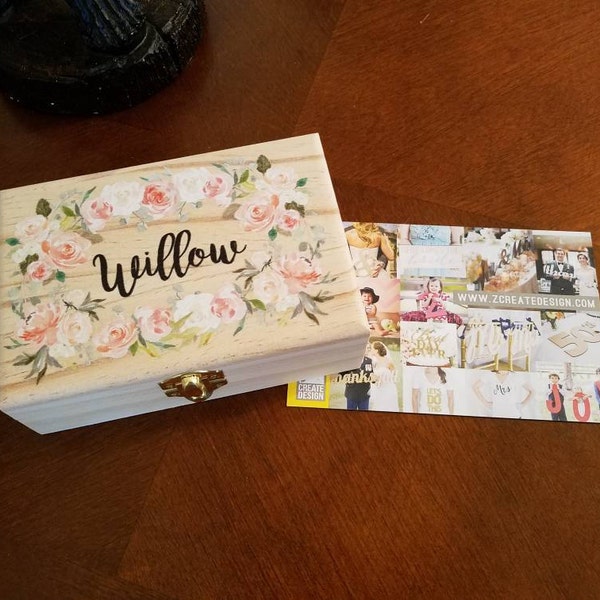 Flower Girl or Bridesmaids Gift Box Jewelry Box Personalized Name ...