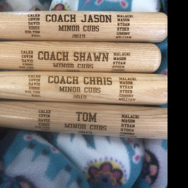 Engraved Miniature Baseball Coach Bat: Personalized Keepsake Gift - Etsy