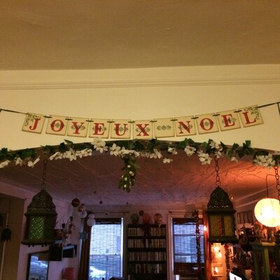 Christmas Decorations JOYEUX NOEL Painted Banner Garland Sign - Etsy