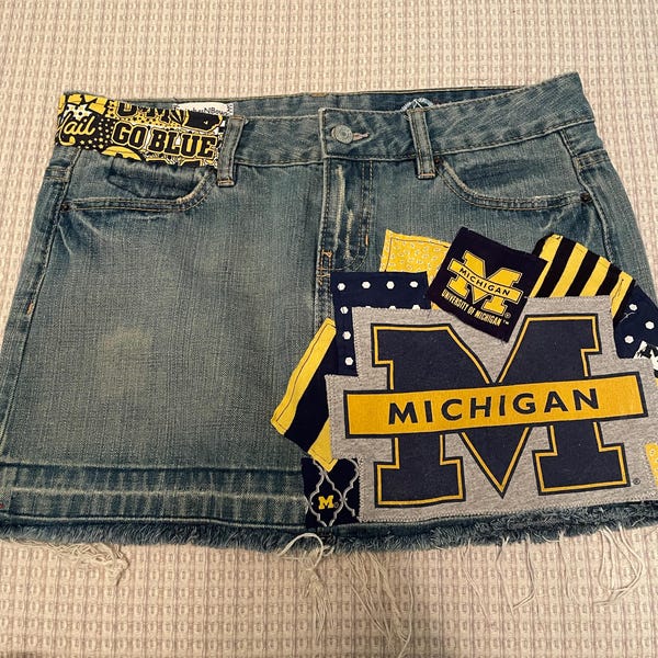 Ole Miss University of Mississippi Rebels Custom Patch Denim Skirt ...