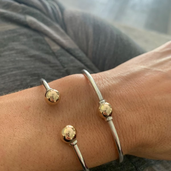 Made on Cape Cod. Bracelet With Nautical Knot, 14k Gold Ball & Sterling ...