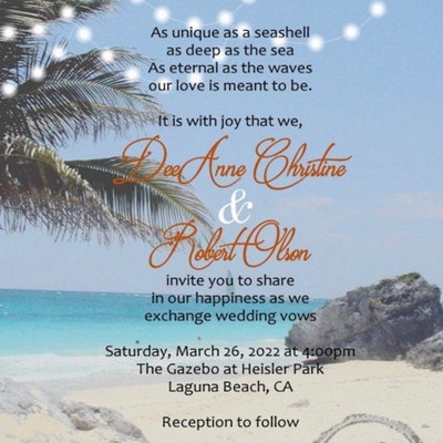 Beach Wedding Invitation, CARIBBEAN Themed Invitation, Destination ...