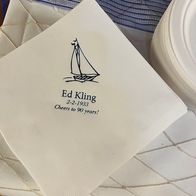 Sailboat Wedding Napkins Personalized Set of 100 Nautical Sail Boat ...