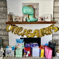 Oneasaurus Balloon Banner Dinosaur 1st Birthday Dino Decor Dinosaur ...