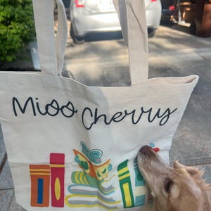 Personalized Book Bag, Custom Books Tote Bag, Library Bag, Book Lover ...