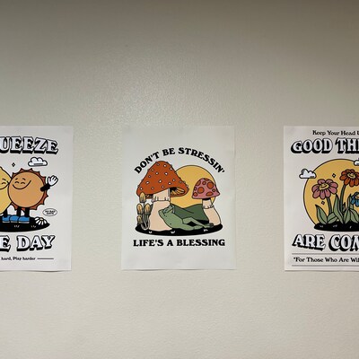 80s Retro Flower Print, Vintage Flowers Illustration, Trendy Wall Decor ...