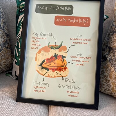 Misal Pav Print India Poster Desi Art Kitchen Décor Food Art Eat Sign ...