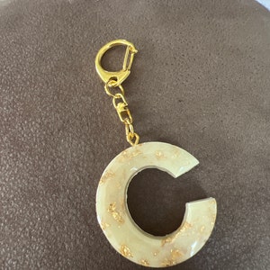 Custom Initial Keychain Pastel & Gold Letter Keychain - Etsy