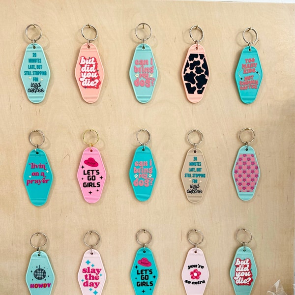 UV DTF Sticker for Retro Motel Keychain Ready to Apply No Heat Needed ...