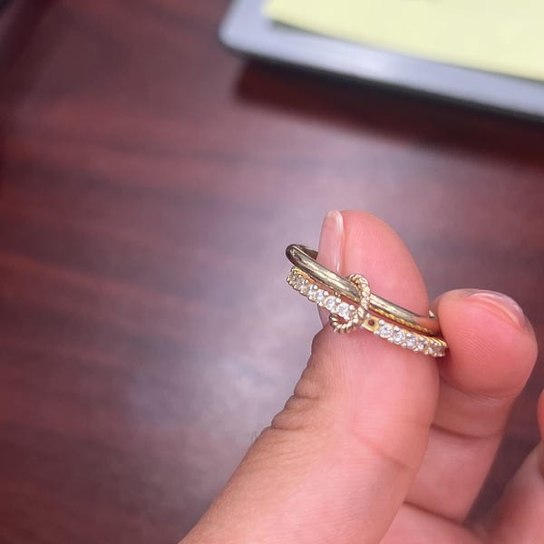 14KGF Two Tone Eternity Connected Ring, 1/20 14K Quality Mark (R11) - Etsy