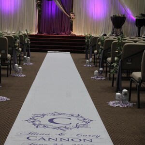 Custom Personalized Aisle Runner Wedding Aisle Runner MAE97F/ENT Plain ...