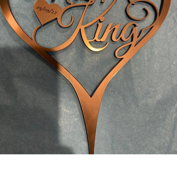 Wedding Cake Topper. Personalised Heart Cake Topper for Wedding ...