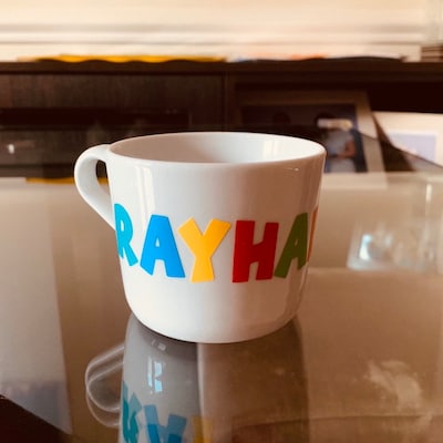 Personalised Children's Colourful Name Mugs / Cute Colourful Kids Mugs ...