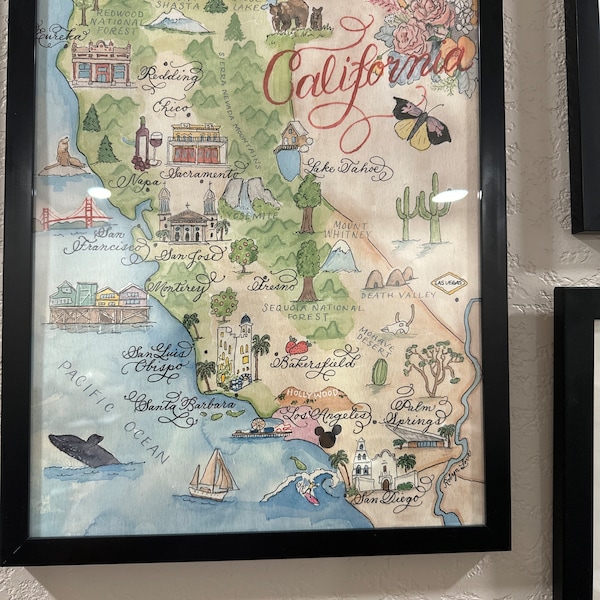 Watercolor Key West, Florida Map Card -- Single Card, Set of 4, and ...