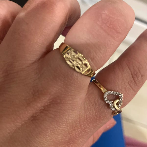 10k & 14k Solid Gold Vintage Nugget Smashing Band Ring Gift for Men ...