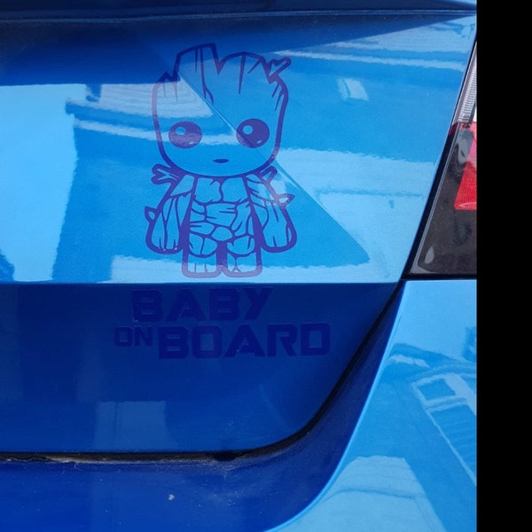 BABY ON BOARD | Car Window Bumper Vinyl Decal Sticker |baby Groot ...