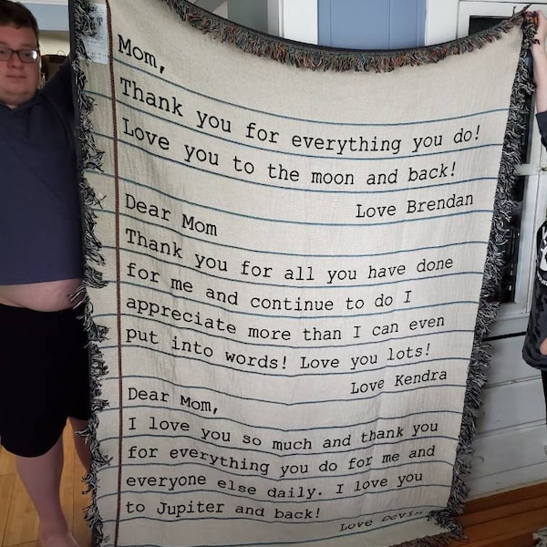 Personalized Gift: Love Letter Blanket, Christmas Gift, Mother's Day ...