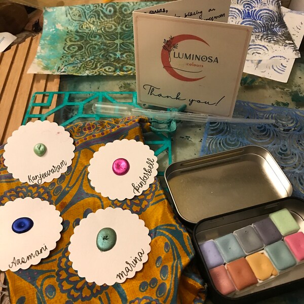 Handmade Watercolour Tester Pack - Set of 24 Mini Pans - Metallic and ...