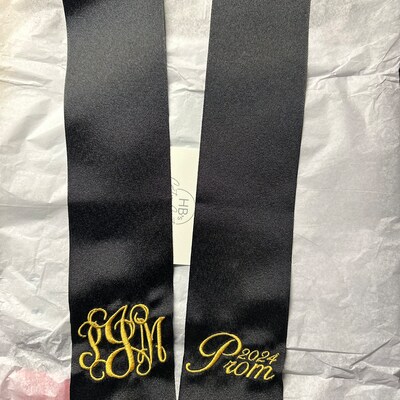 SATIN Monogram Nosegay Ribbon Prom/homecoming/hoco/school Dance - Etsy