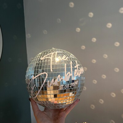 Personalised Disco Ball 20cm Party & Wedding Decor Unique Gift for ...