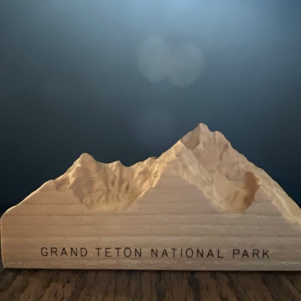 Grand Teton National Park Model, Topographical Carve of the Tetons Made From a Solid Block of ...