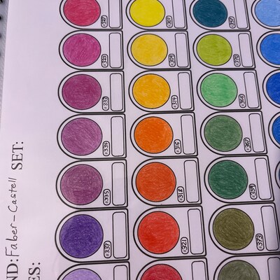 24 Color Printable Swatch Chart Generic DIY Artist Reference Colored ...
