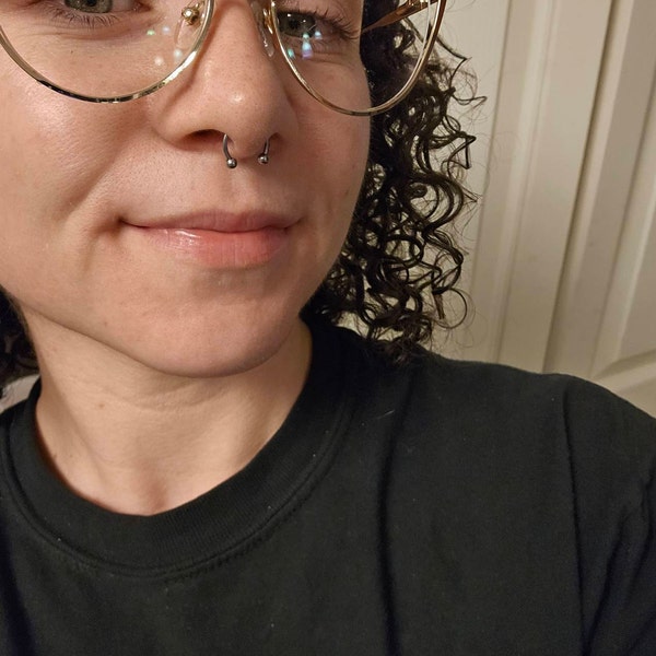 16G Titanium Inner Threaded Septum Ring, 6mm 8mm 10mm CBR, Daith ...