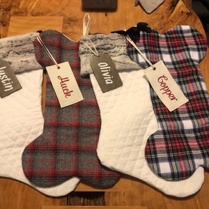 Plaid Cat Stockings Rustic Plaid Fish Shaped Stockings for - Etsy