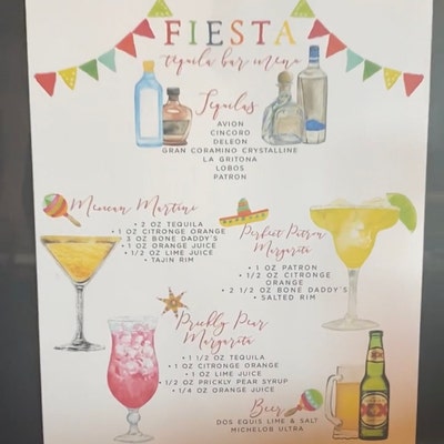 Fiesta Bar Menu Template, Cinco De Mayo Editable Cocktail Template ...