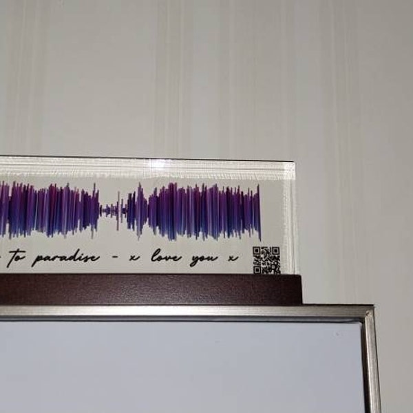 Soundwave Art Acrylic Plaque, Soundwave Print, Sound Wave With QR Code ...