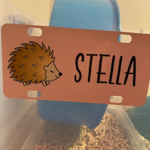 Personalized Hedgehog Name Plate / Hedgehog Sign / Cage Accessory ...