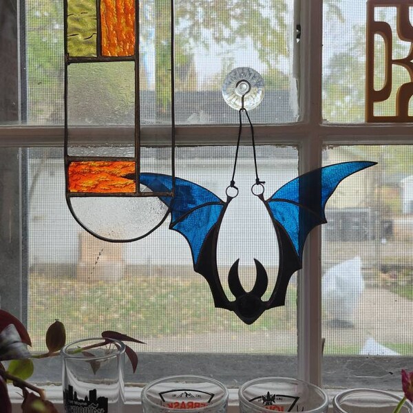 Halloween Bat Stained Glass Window Hangings Horror Decor Halloween Gift ...