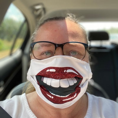 Funny Face Mask, Cotton Mask With Filter Pocket and Nose Wire, Smile ...