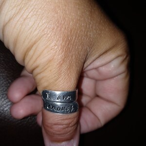 I Am Enough Hand Stamped Ring Very Sturdy Ring Great - Etsy