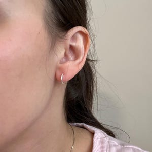 Sterling Silver Studded Curved Bar Earrings Curved Bar Earrings Dainty ...