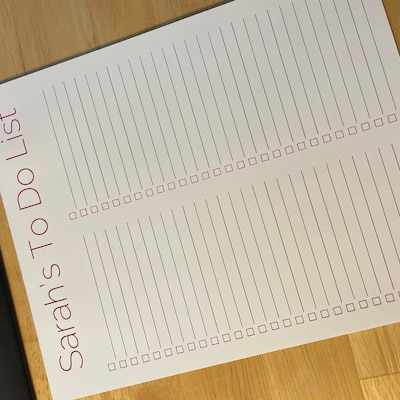 Simple Personalized to Do Checklist Notepad Custom Check Box to Do List ...