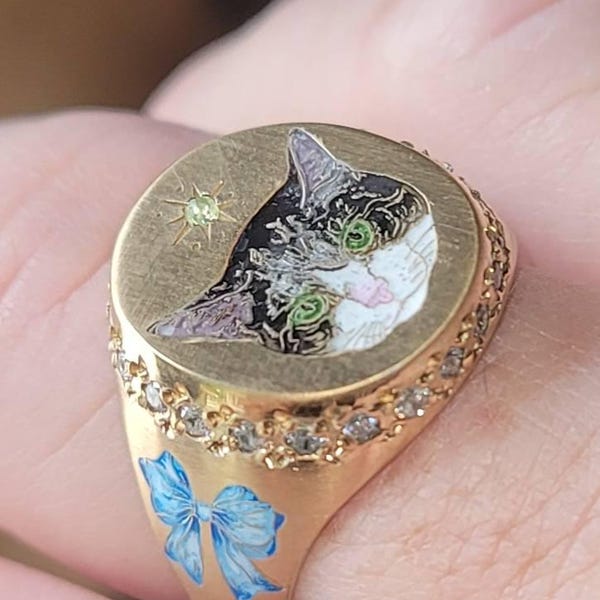 Heart and Crescent 925 Silver Signet Ring - Etsy